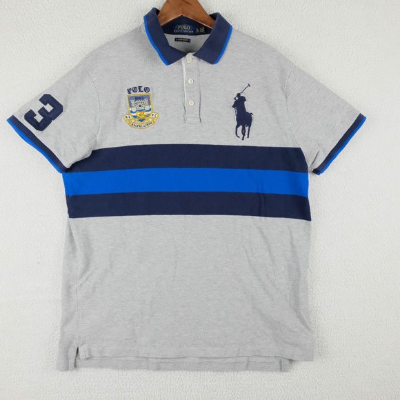 Polo by Ralph Lauren | Shirts | Polo Ralph Lauren Polo Shirt Mens Extra Large Gray Blue Striped ...